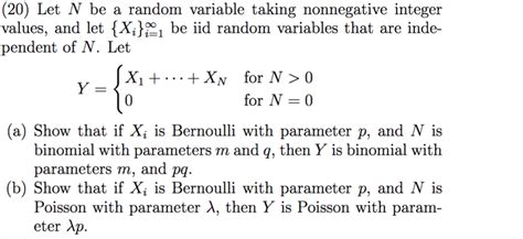 20 Let N Be A Random Variable Taking Nonnegative