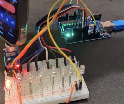 Led Vu Meter Using Arduino Uno Arduino Music Control Led