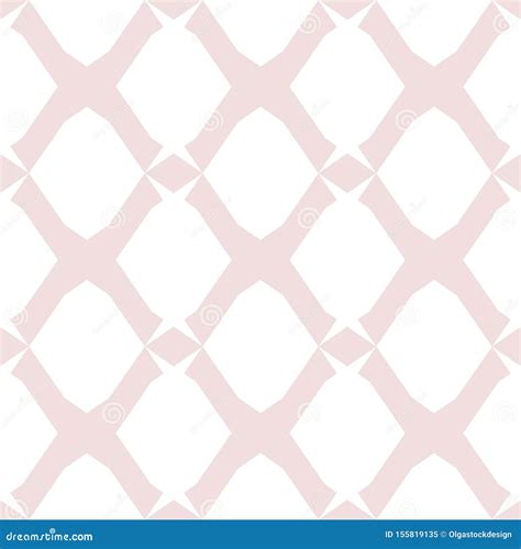 Delicate Mesh Texture Vector Geometric Pink And White Seamless Pattern Stock Vector