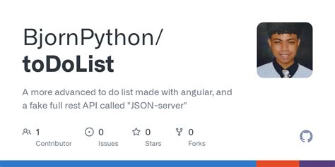 GitHub BjornPython ToDoList A More Advanced To Do List Made With Angular And A Fake Full