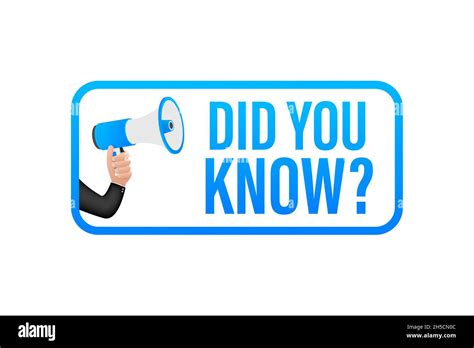 Did You Know Megaphone Label Vector Stock Illustration Stock Vector