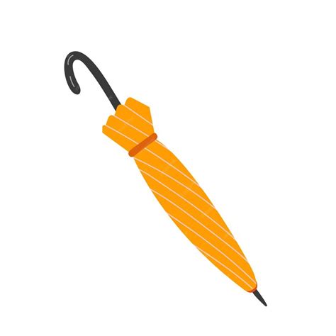 노란색 접힌 우산 지팡이 벡터 일러스트 레이 션 프리미엄 벡터