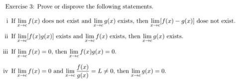 solved exercise 3 prove or disprove the following