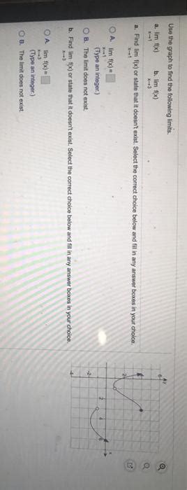 Solved Use The Graph To Find The Following Limits A Lim