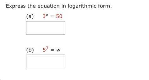 Solved Express The Equation In Logarithmic Chegg Com