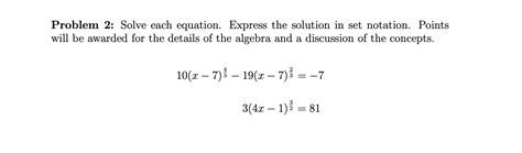 Solved Problem Solve Each Equation Express The Solution Chegg Com