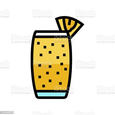 파인애플 스무디 과일 주스 음식 색상 아이콘 벡터 일러스트 레이 션 0명에 대한 스톡 벡터 아트 및 기타 이미지 0명 건강한 생활방식 건강한 식생활 Istock