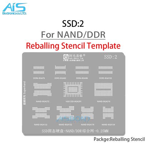 Bga Reballing Stencil Template For Ddr4 Bga78 Bga96 Ddr5 Bga82 Bga102
