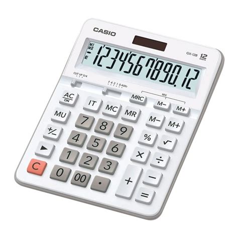 Casio Calculator เครื่องคิดเลข คาสิโอ รุ่น Gx 12b We แบบตั้งโต๊ะ ขนาดใหญ่ 12 หลัก สีขาว Shopee