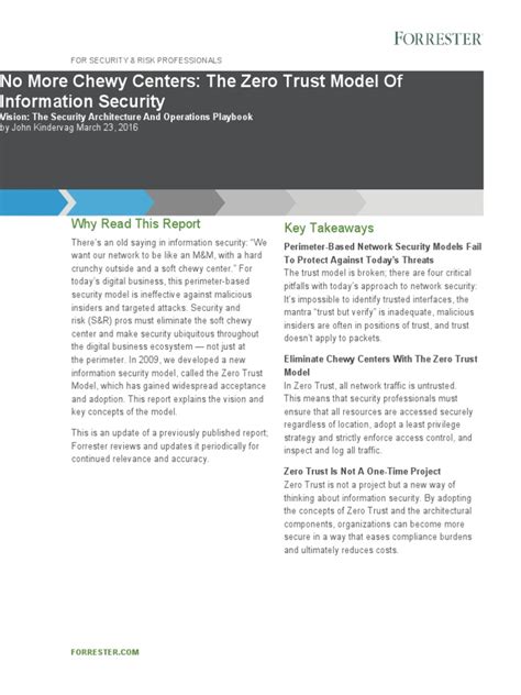 Forrester Zero Trust Model Information Security Pdf Computer