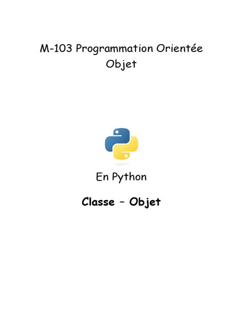 Comprendre Les Classes En Python Pdf Classe Informatique