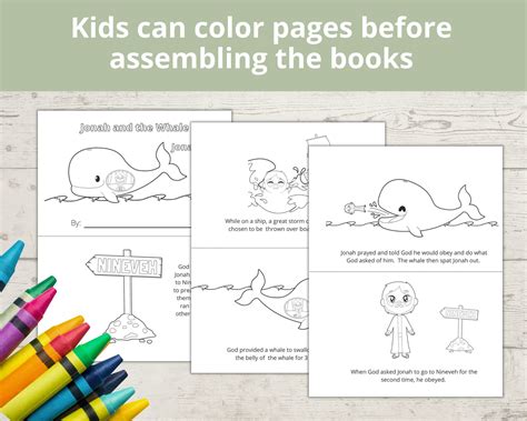 Jonah And The Whale Printable Half Page Book Stored Up Treasure