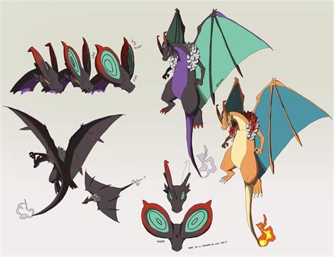 [oc] Pokemon Fusion Clamourzard Noivern Charizard R Pokemon