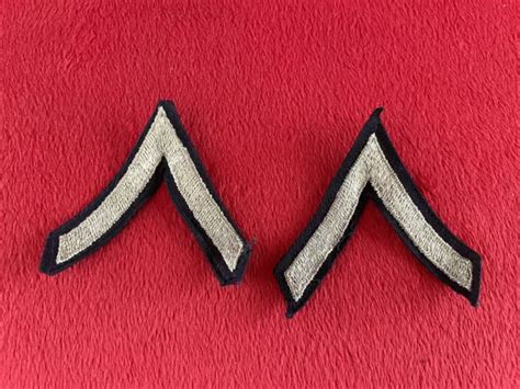 Wwii Us Army Private First Class Pfc Enlisted Rank Patch Chevron Set £8