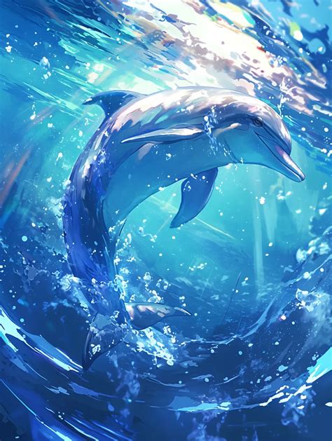 かっこいい動物イルカの水中ダイブ｜イラスト・フリー素材なら「シンテリ」