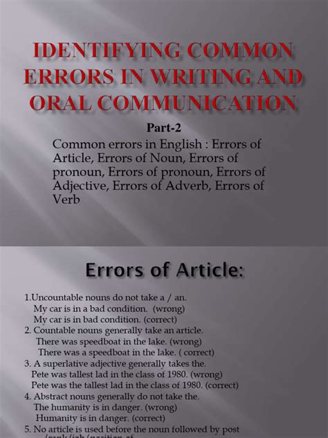 module 1 identifying common errors in writing and oral communication