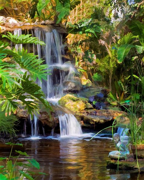 Peaceful Lagoon Waterfall Photograph By Ginger Wakem Fine Art America