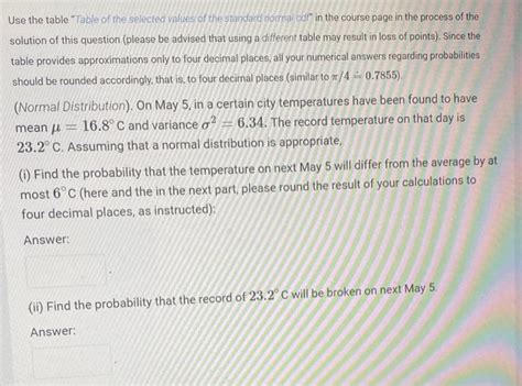 Solved Use the table "Table of the selected values of the | Chegg.com