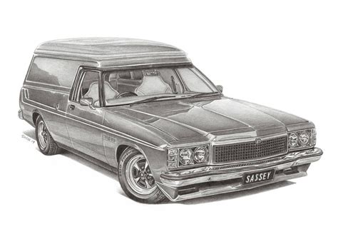 1978 Holden Hz Sandman Panelvan A3 Print Off Original Pencil Etsy