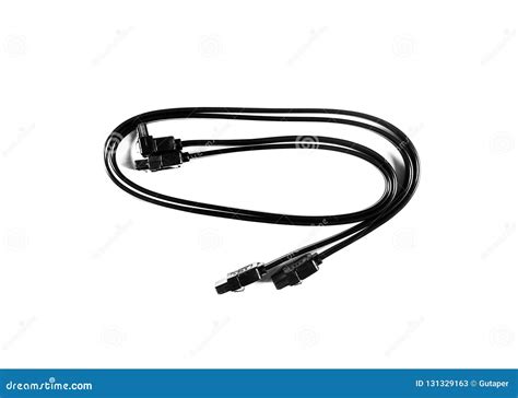 Black Computer Cable SATA 6Gbs Isolated on White Background Stock Image ...