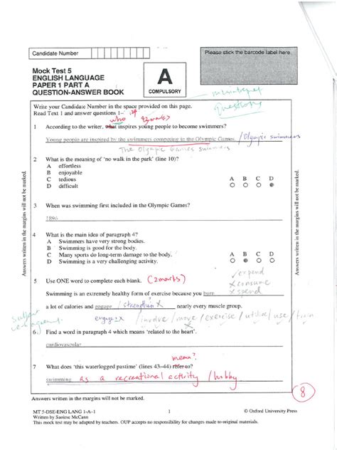 F6paper 1 Marking Scheme Pdf