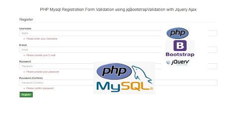 Php Mysql Registration Form Validation Using Jqbootstrapvalidation With