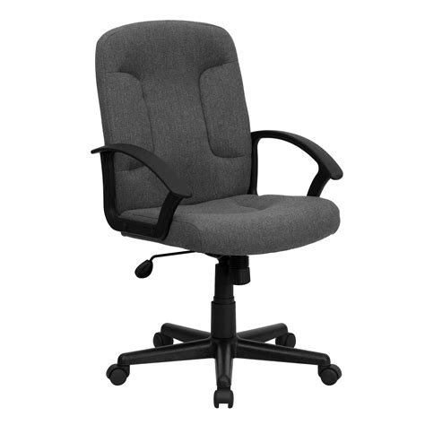 Flash Furniture Garver Mid Back Gray Fabric Executive Swivel Office