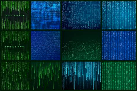 Falling Random Numbers Blue Matrix Background Vector Image
