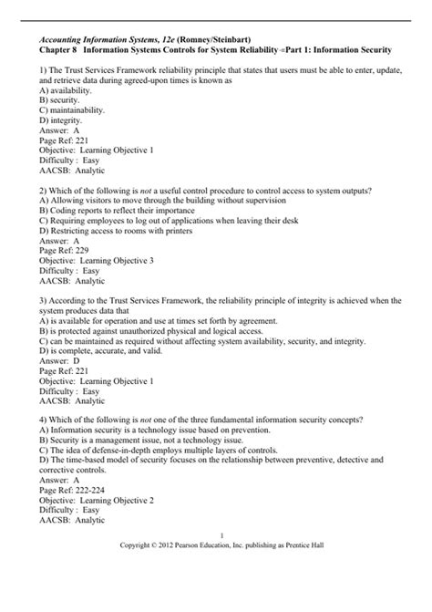 Chapter 8 Information Systems Controls For System Reliability Part 1