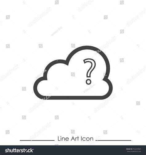 Line Art Cloud Computing Icon Using Stock Vector Royalty Free Shutterstock
