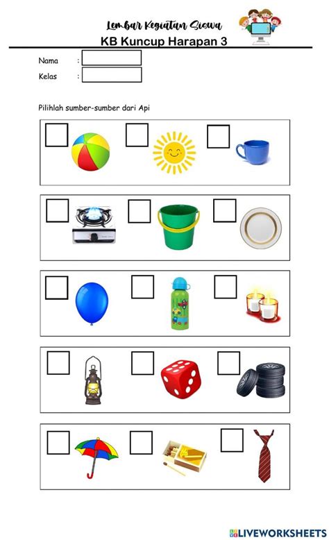 Mencari Sumber Api Online Worksheet For Preschool You Can Do The