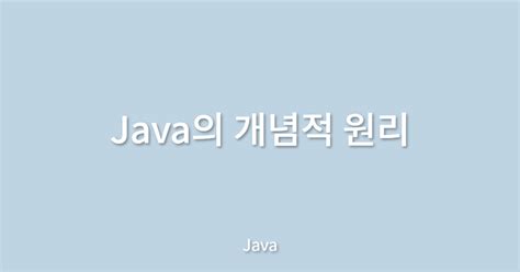 Java Java의 개념적 원리