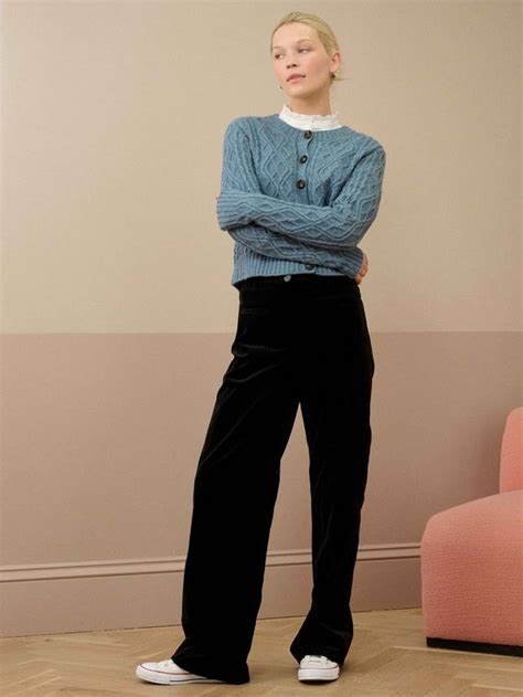 Brora Donegal Wool Aran Cable Knit Cardigan