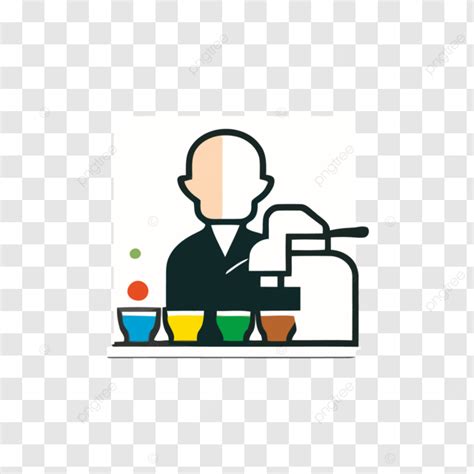 에스프레소 메이커 아이콘의 그림 벡터 흰색 바탕에 바리스타의 단순한 다채로운 아이콘 그림자 없음 작은 프레임 중앙 Png 일러스트 및 벡터 에 대한 무료 다운로드