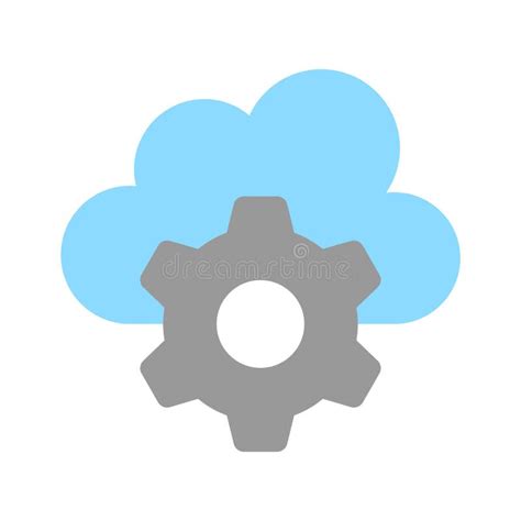 Gear With Cloud Showing Icon Of Cloud Setting Cloud Management Stock