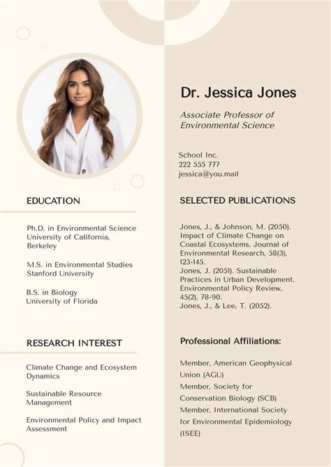 Free Personal Profile Templates Editable And Printable