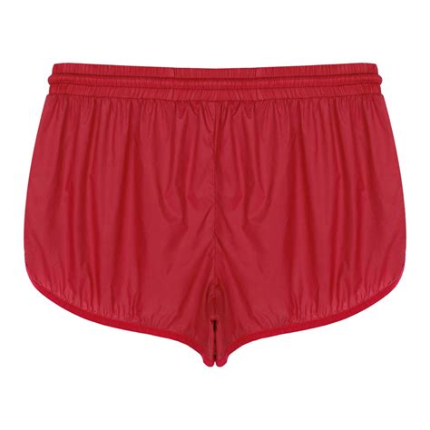 Mens See Through Mesh Shorts Swim Trunks Drawstring Boxer Briefs