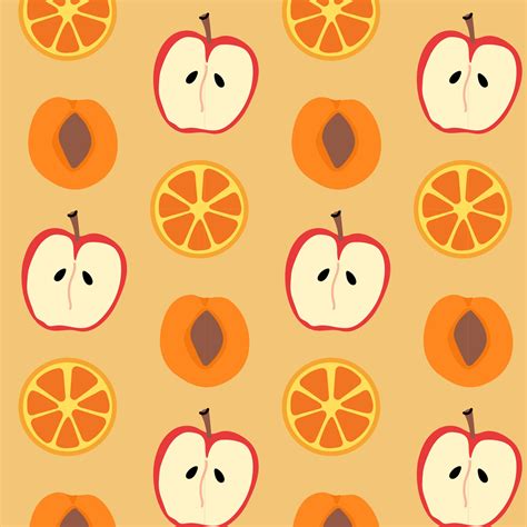 Colorful Fruit Pattern Featuring Apples And Oranges On A Light Beige Background 50515038 Vector