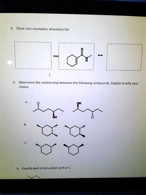 solved draw two resonance structures for determine the relationship