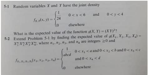 Solved 5 1 Random Variables X And Y Have The Joint Dens