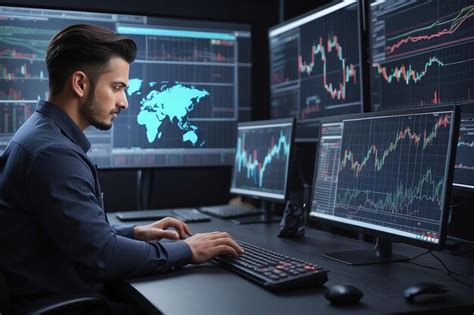 Trader Working In Technical Visualization Environment Premium Ai