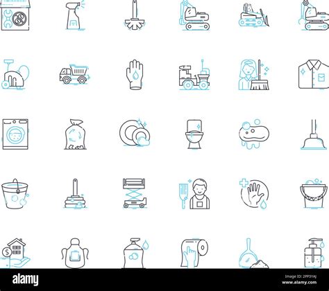 Tidying Up Linear Icons Set Declutter Organize Simplify Minimalism Clean Neat Purge Line