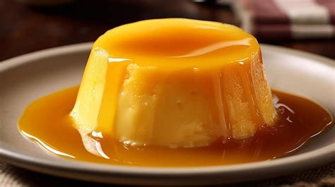Cream Caramel Pudding Premium Ai Generated Image