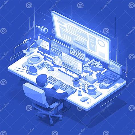 Cutting Edge Software Development Environment Stock Illustration Illustration Of Futureproof