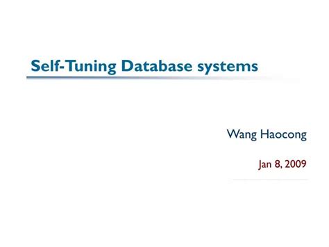 ppt self tuning database systems powerpoint presentation free