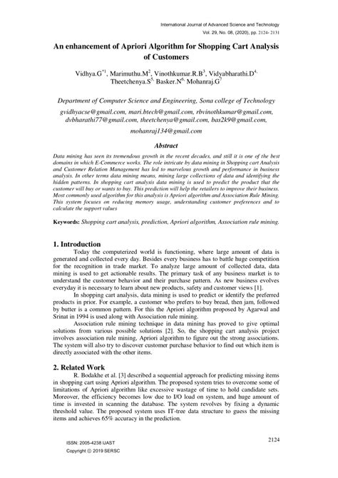 Pdf An Enhancement Of Apriori Algorithm For Shopping Cart Analysis Of