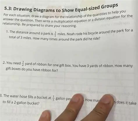 5 3 drawing diagrams to show equal sized groups