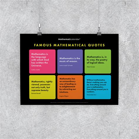 Famous Mathematical Quotes Poster Mathematicalendar