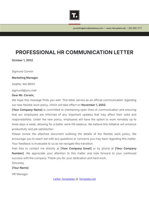 Free Hr Letter Templates Editable And Printable