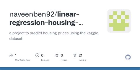 Github Naveenben92linear Regression Housing Price Prediction A Project To Predict Housing